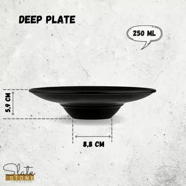 Black Deep Plate 27 Cm | Tableware | WhitCo